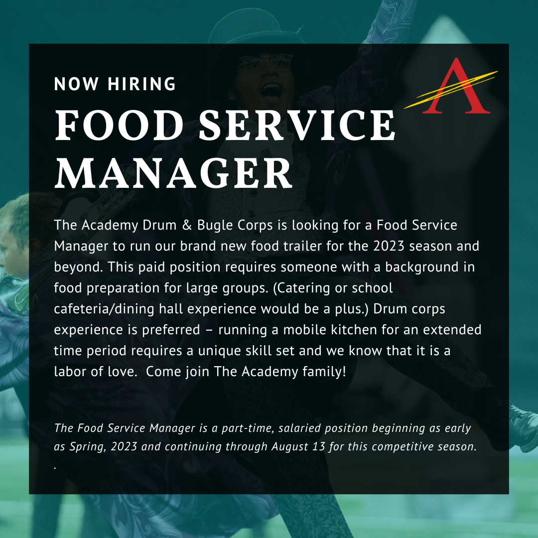 Food Manager Position Available! – Arizona Academy of the Performing Arts